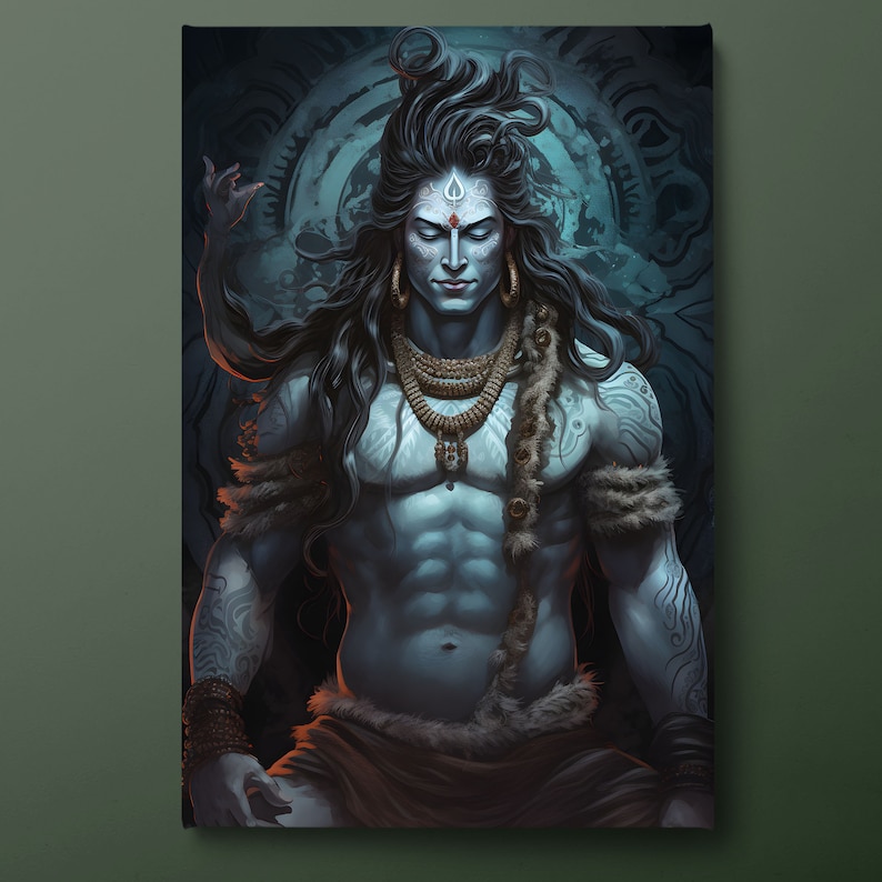 Lord Shiva Canvas Wall Art, Shiva Hinduism Canvas Print, Shiva Gurudeva ...