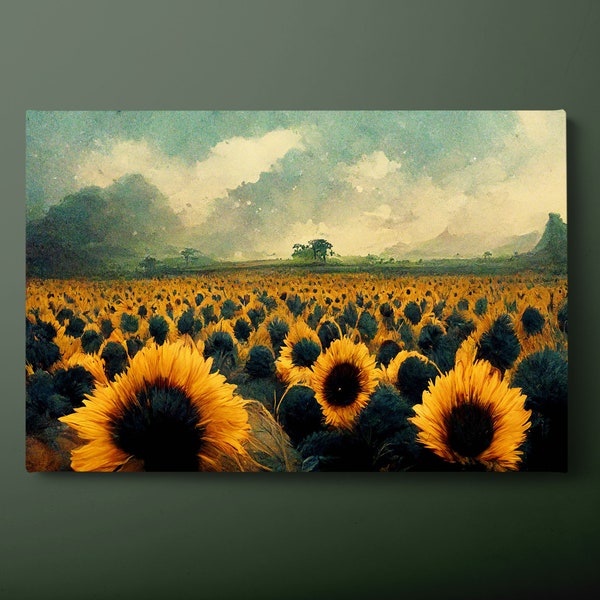 Sunflower Canvas - Etsy