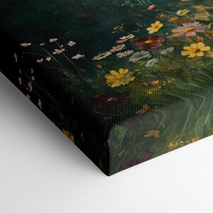 Wildflowers Canvas Wall Art, Floral Canvas Print, Field of Flowers Canvas Painting, Botanical ...