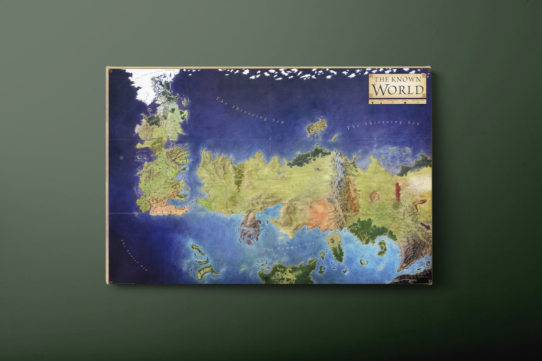 Game of Thrones Map Canvas Wall Art, Game of Thrones Canvas Print, the ...