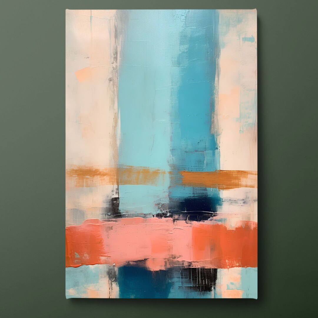 Blue Beige Mark Rothko Canvas Wall Art, Colorful Abstract Canvas Print ...