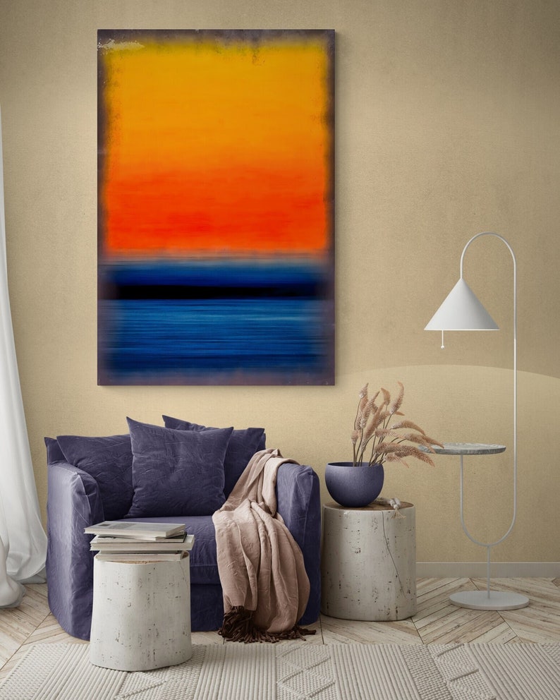 Blau Orange Mark Rothko Leinwand Wandkunst, moderne abstrakte Leinwand ...