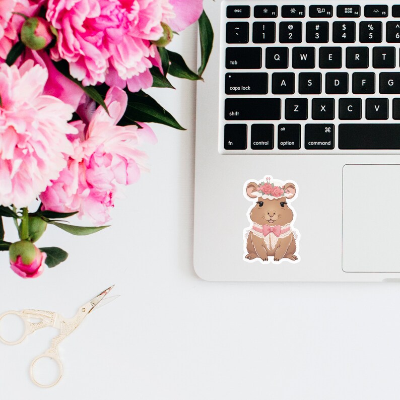 Coquette Capybara Sticker, Suitcase Sticker, Capybara Sticker ...