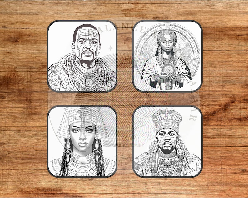 26 African Kings & Queens Coloring Book, Printable PDF, African Kings ...