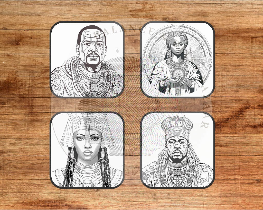 26 African Kings & Queens Coloring Book, Printable PDF, African Kings ...