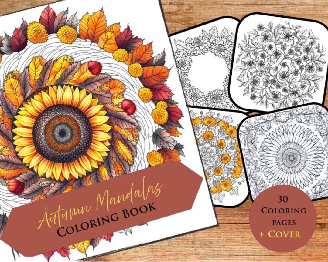 30 Autumn Floral Mandala Coloring Book - Floral | Autumn | Mandala ...