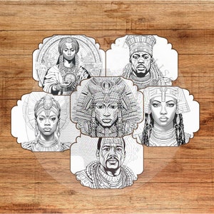 26 African Kings & Queens Coloring Book, Printable PDF, African Kings ...