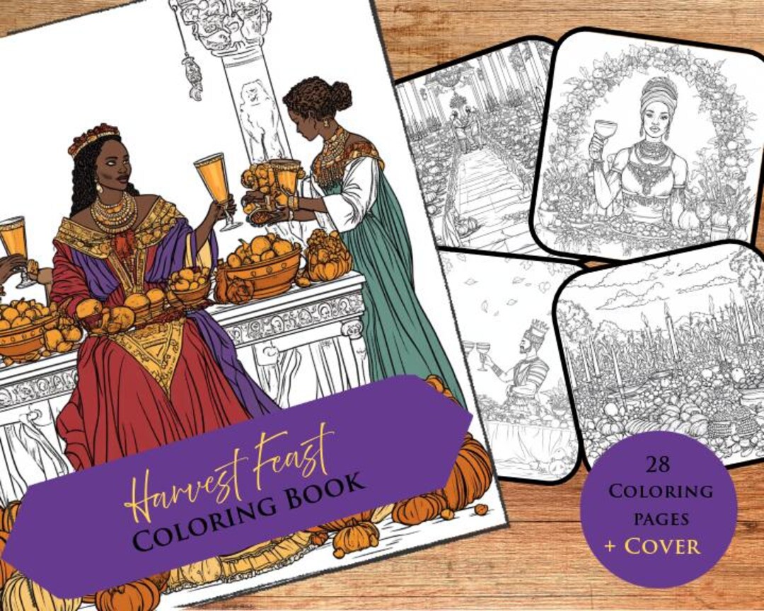 28 Harvest Feast Coloring Book | African American | Kings | Queens ...