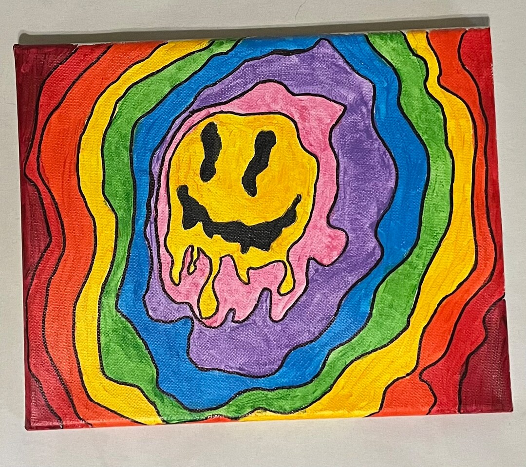 Colorful Dripping Smiley Face - Etsy