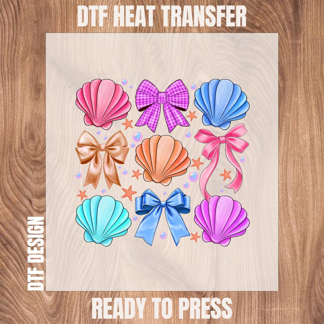 Colorful Sea Shells - Sea Animals, Ocean Lovers, Beach Vibes DTF Design ...