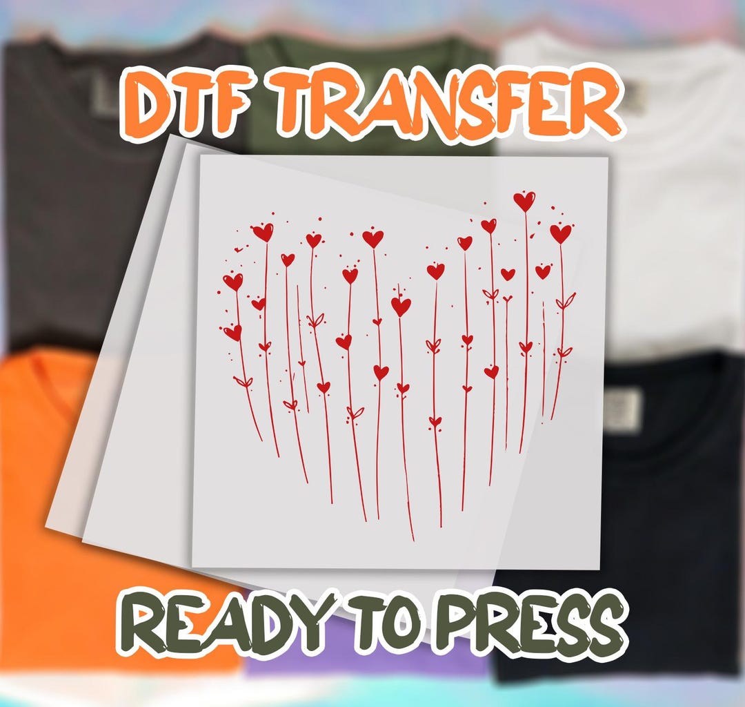 Hearts DTF Transfer, Cute Heart Dtf Gang Sheet, Love Valentines Day ...