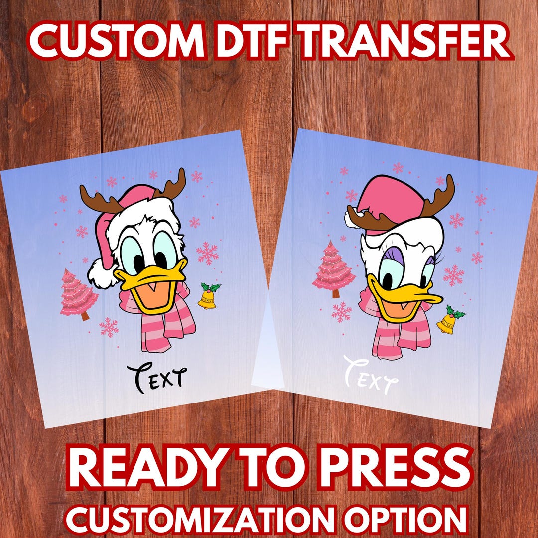 Christmas Donald and Daisy Duck Family Matching Disney Custom Name DTF ...