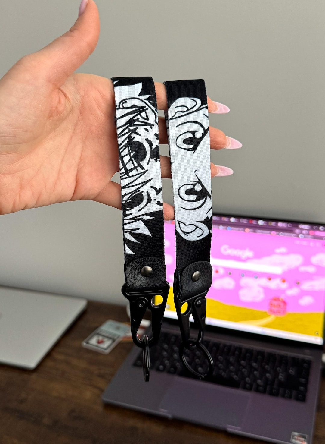 Anime Embroidered Key Strap Keychain - Etsy