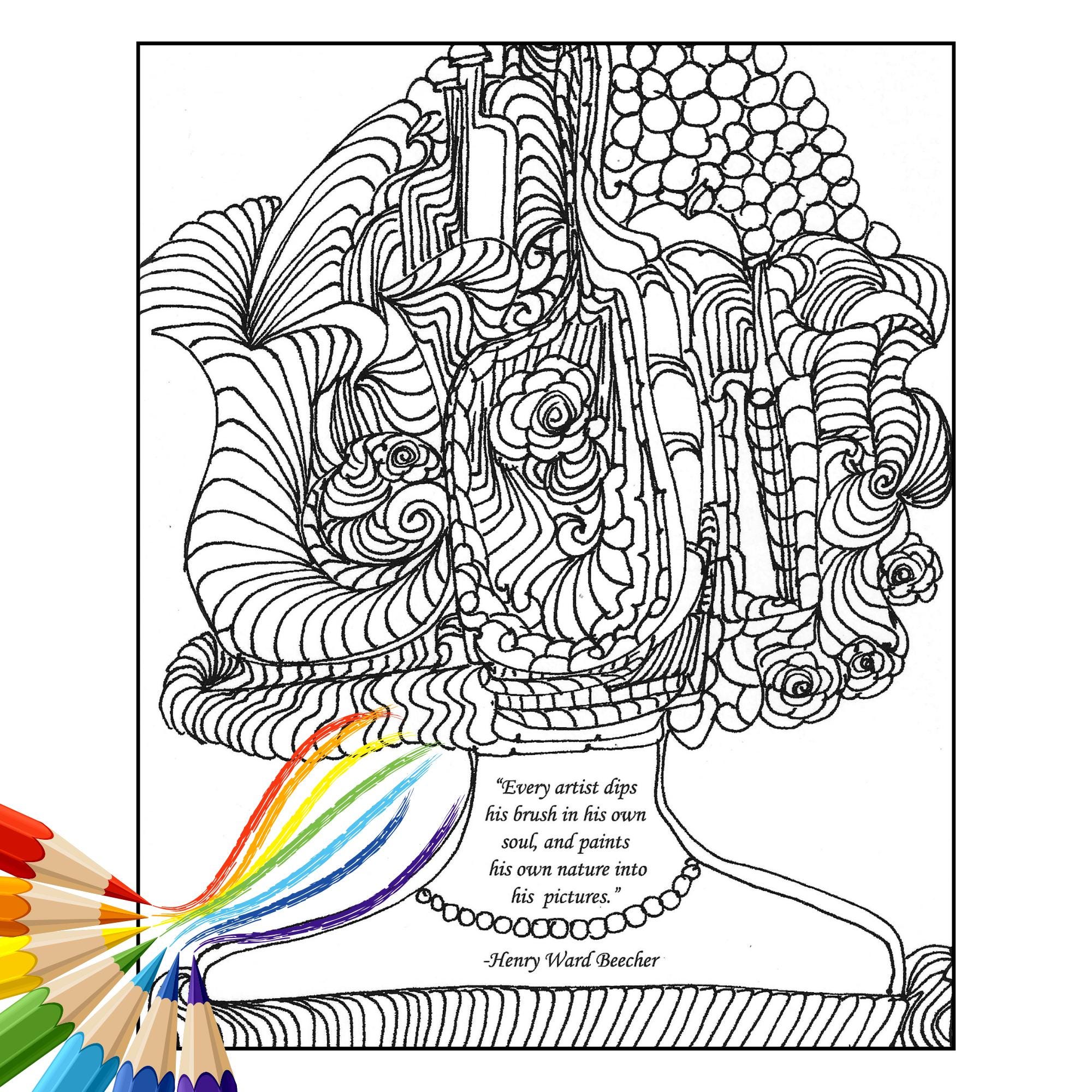 Printable Coloring Pages With Inspirational Quotes, Featuring Unique ...