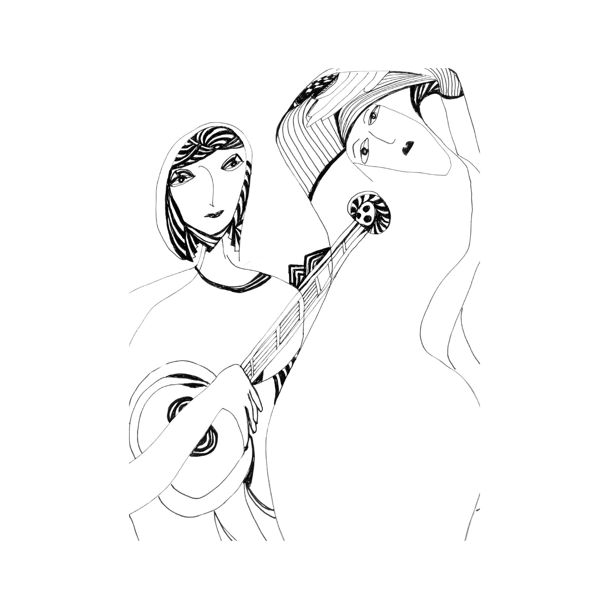 Line Art SVG, PNG, Line Drawing, Music Lover Art, Digital Download ...