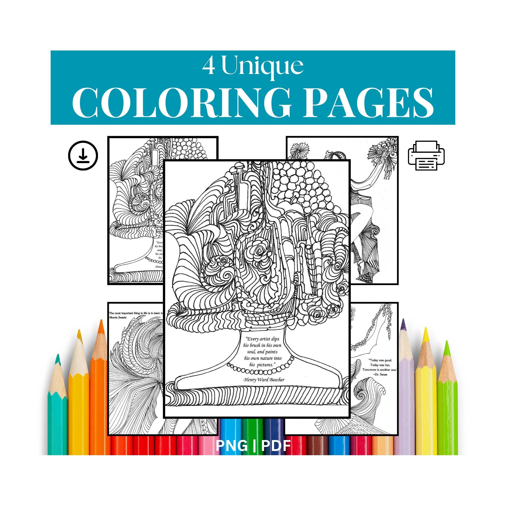 Printable Coloring Pages With Inspirational Quotes, Featuring Unique ...