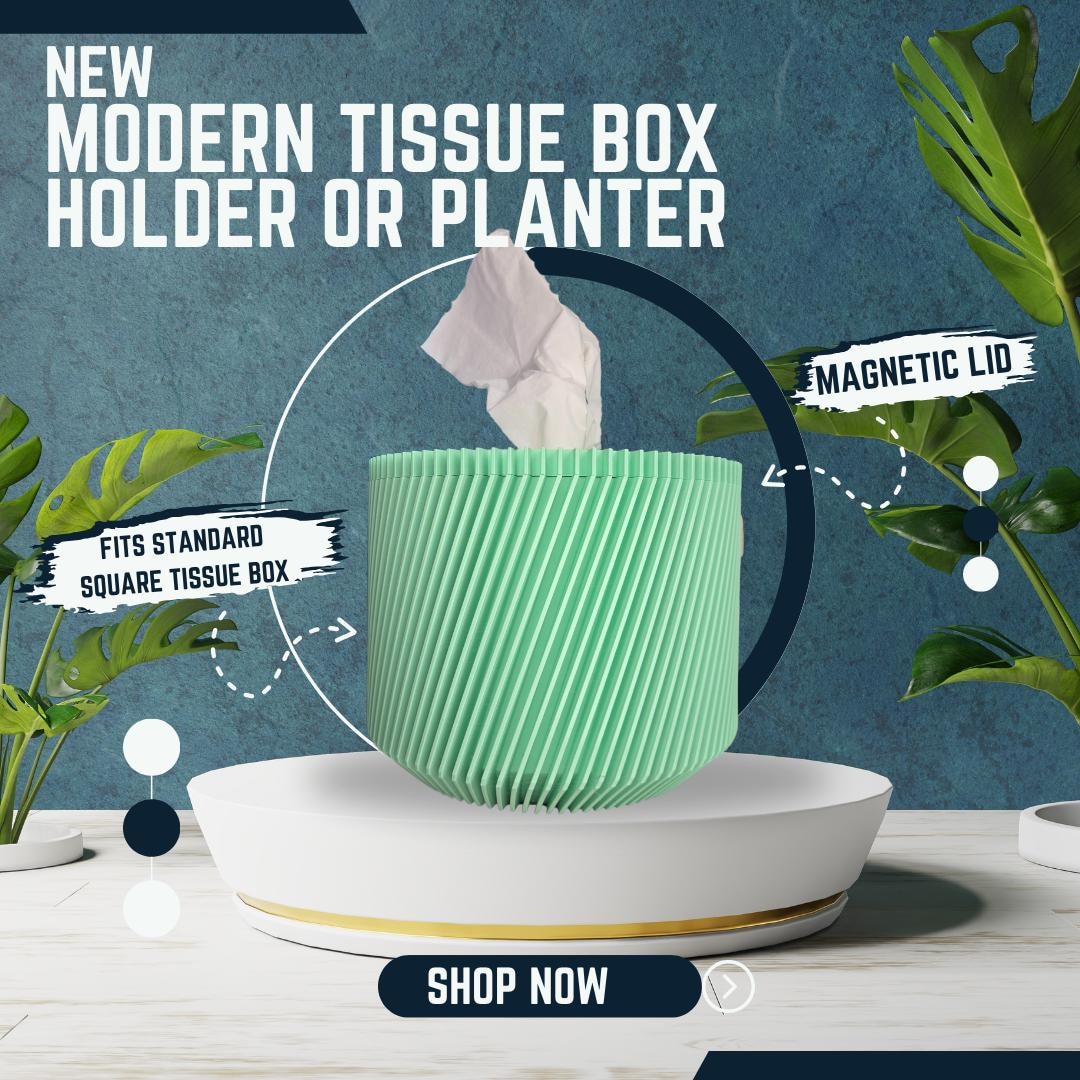 Modern Round Tissue Box Holder - Easy to Use - Accepts Standard Square ...