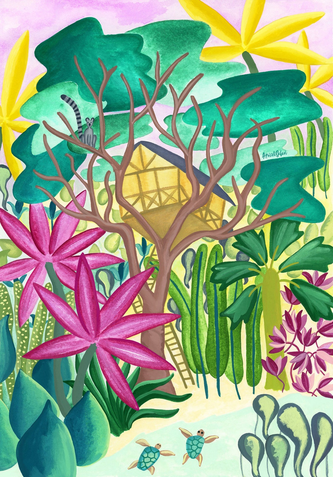 Madagascar Treehouse - Wall Art, Travel Print, Home Decor, Nursery Wall ...