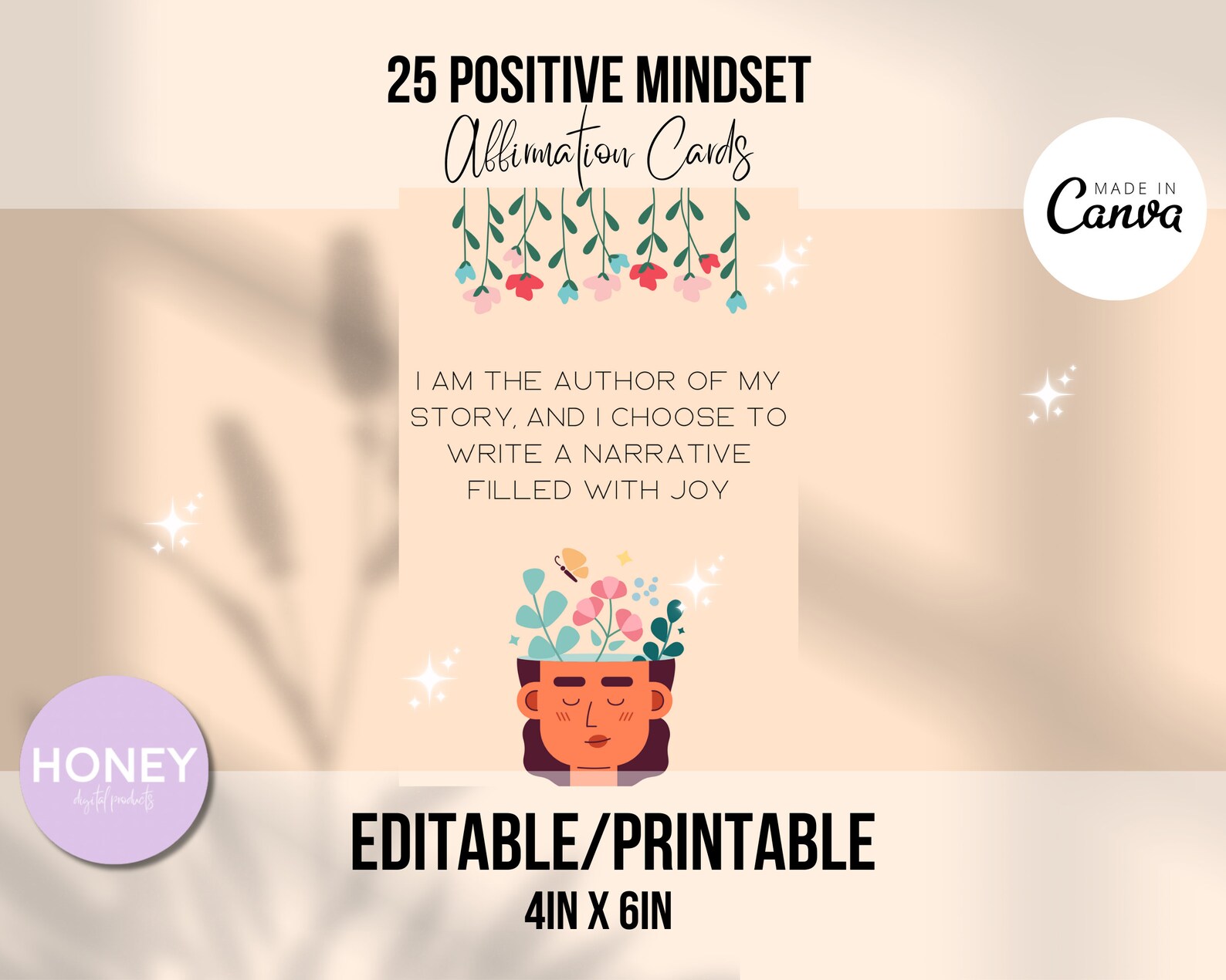 25 Affirmation Cards Digital Download, Mindfulness Affirmations Deck ...