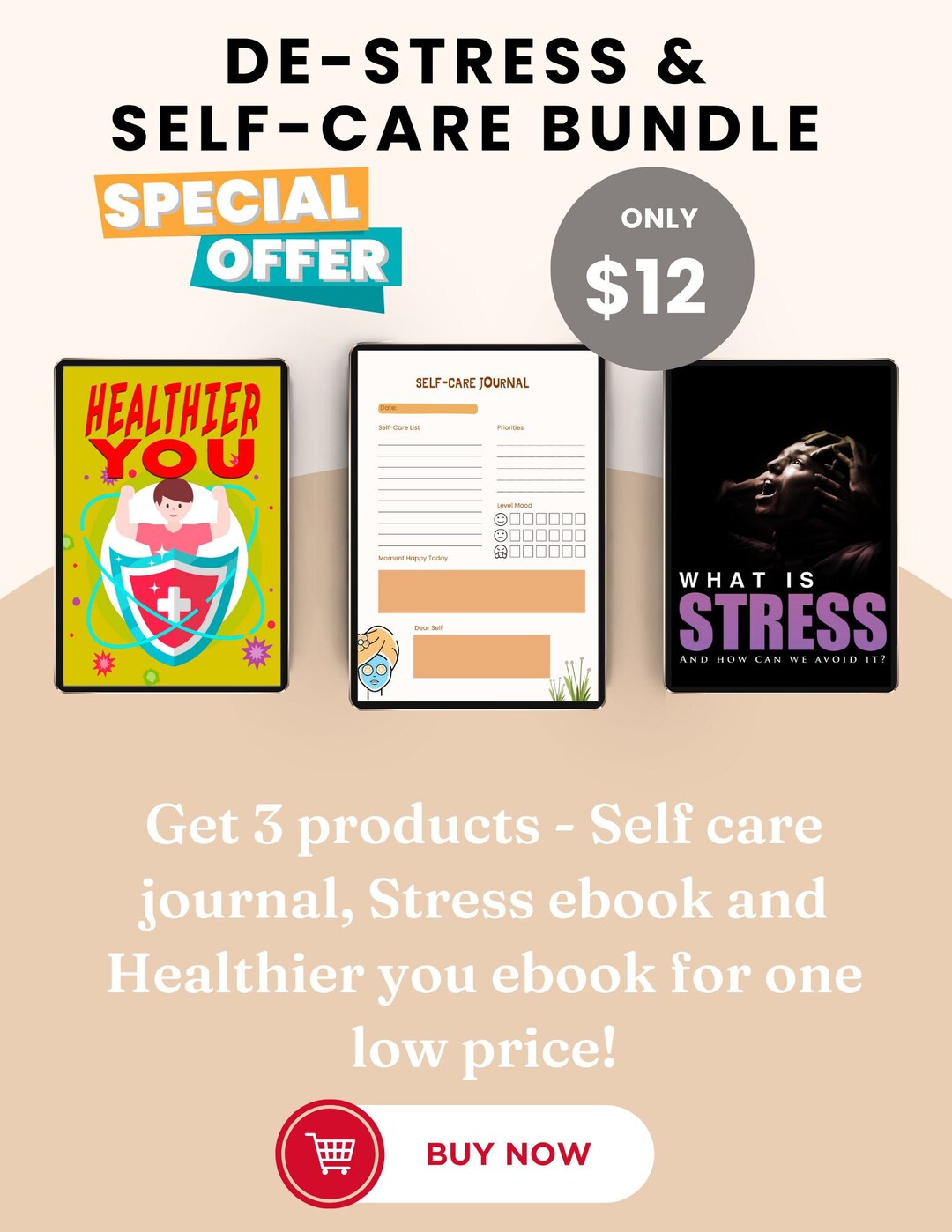 How-to-guide De-stress, Self-care & Become a Healthier You Journal and ...