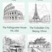 Architecture & Cities Around the World Coloring Pages for Adults With ...