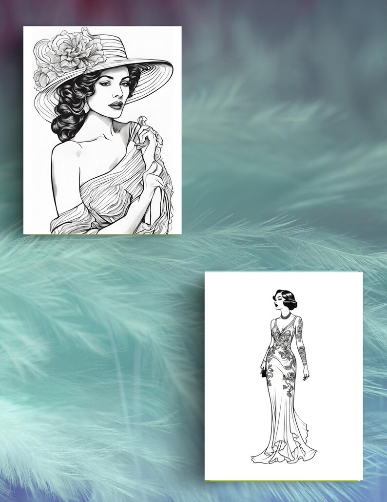Vintage Fashion Coloring Book | 1950s Fashionistas (PDF Print) - Etsy