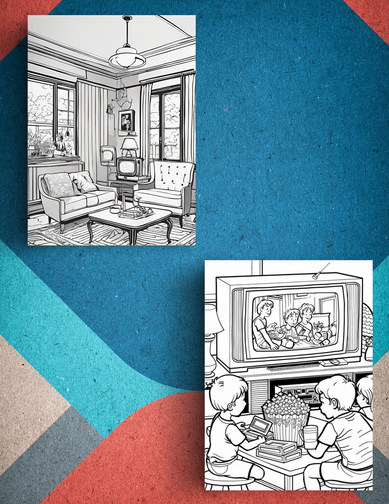 Retro Vibes Coloring Pages | Printable Coloring PDF | Nostalgic Art ...