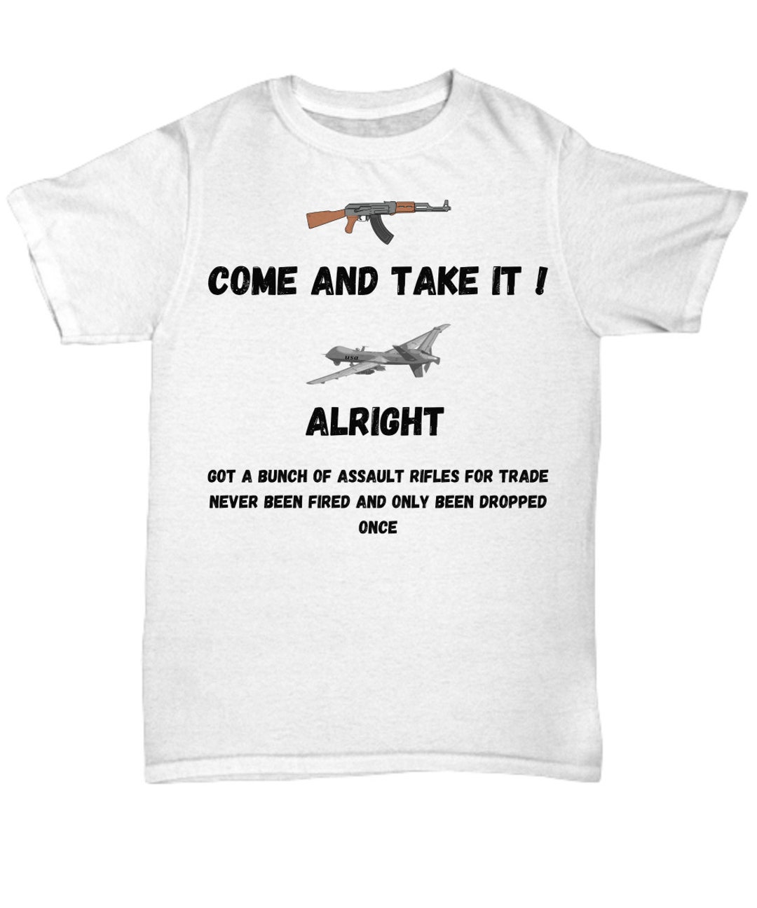 Anti-gun Tshirt, Sarcastic Anti-assault Rifle Shirt, Funny Anti-gun ...