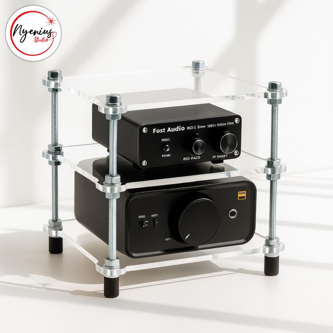 Acrylic Audio Amplifier Stand 5mm – Clear Mini Display Rack 16×16×18 Cm ...