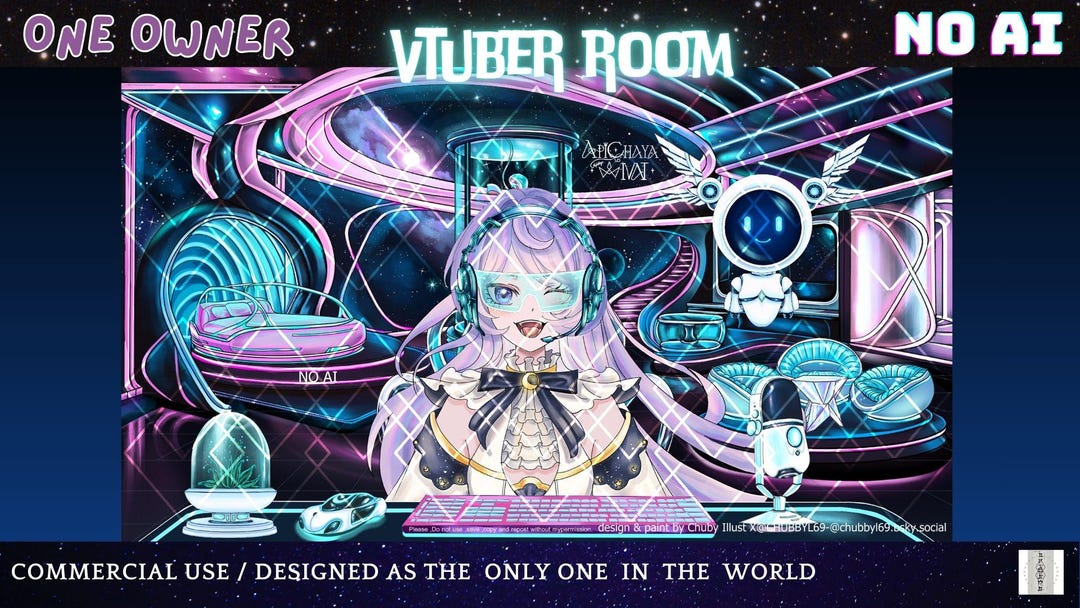 Vtuber Room-background Assets Set Galaxy Theme for Vtuber, Youtube ...