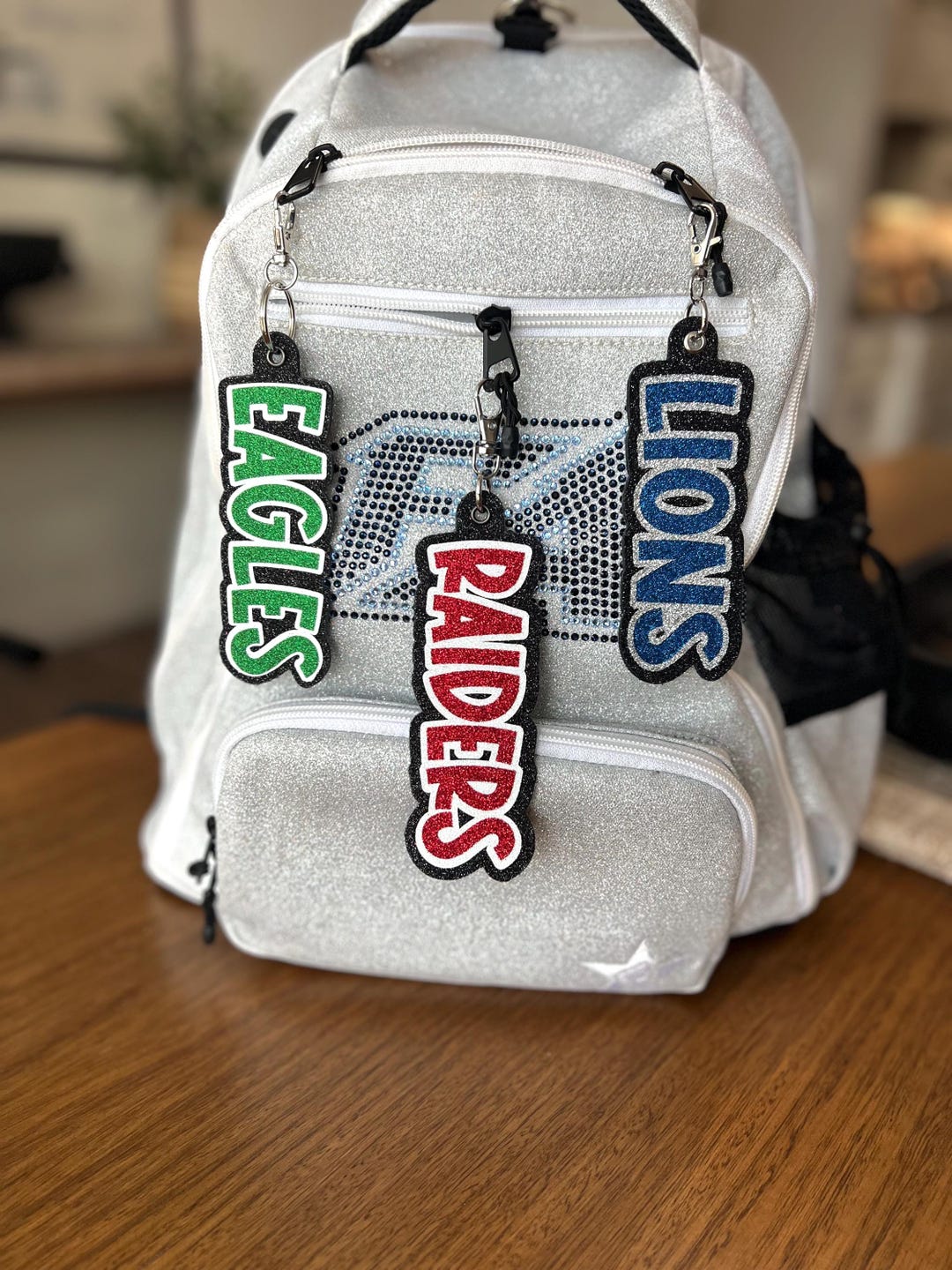 Glitter Team Spirit Bag Tag: Cheer, Sports, School Mascot - Etsy