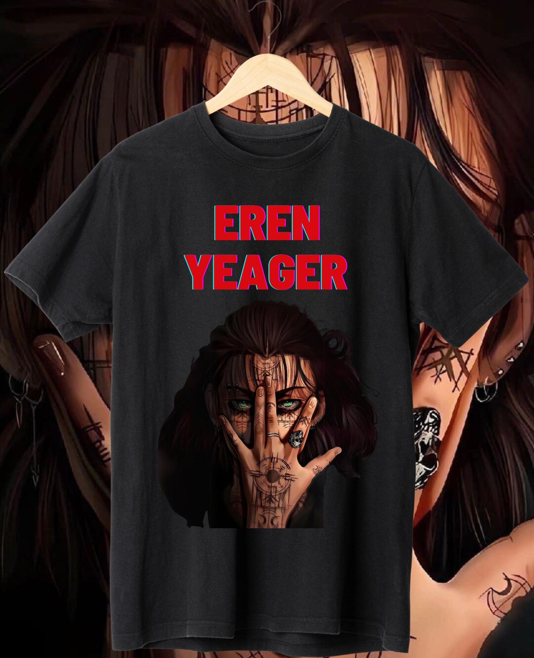 Anime T-shirt Eren Yeager Anime Shirt Attack on Titan Eren Yeager Cool ...