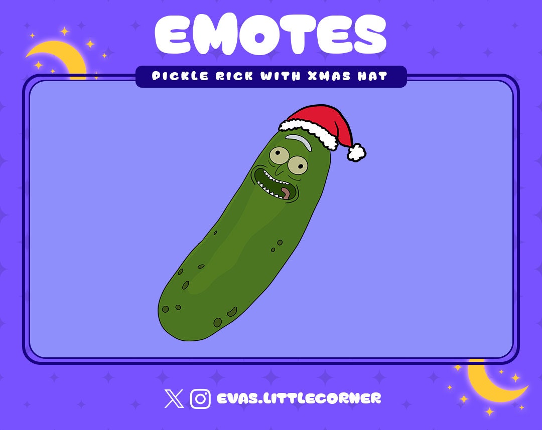 Festive Pickle Rick With Santa's Hat - Etsy