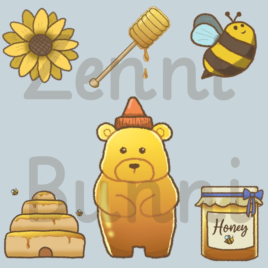 Honey Bear Clipart Digital Download - Etsy