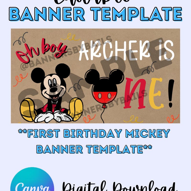 Mickey Birthday Template - Etsy