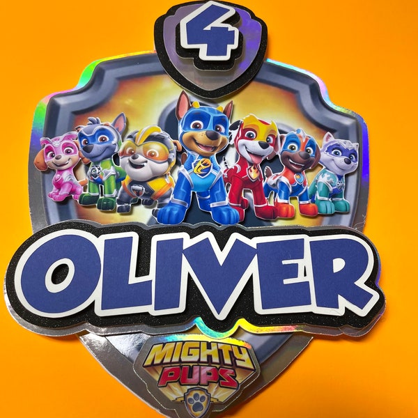 Mighty Pup Cake Topper - Etsy