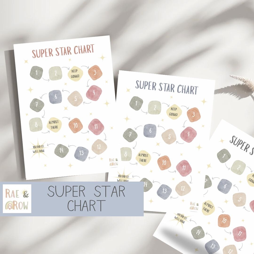 Kids Reward Chart zum Ausdrucken: Super Star Behaviour Tracker (PDF ...