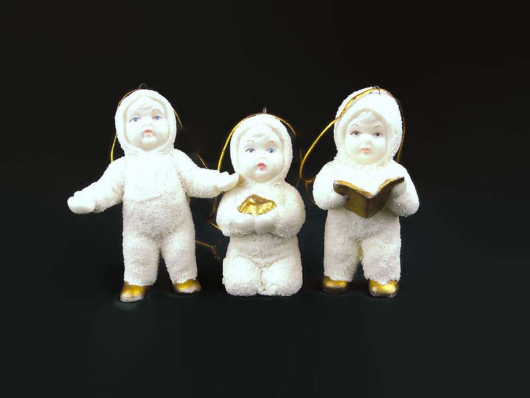 Three Vintage Snowbabies Christmas Winter Ornaments - Etsy