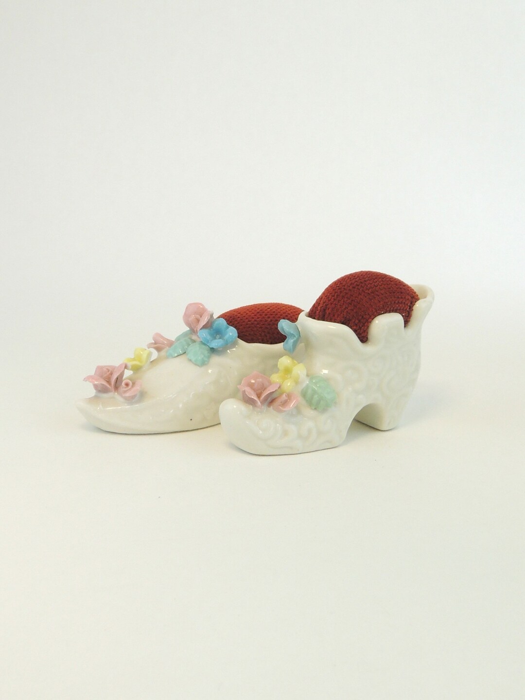 Set of Two Mid-century Vintage Ceramic Shoe Pin Cushions - Etsy