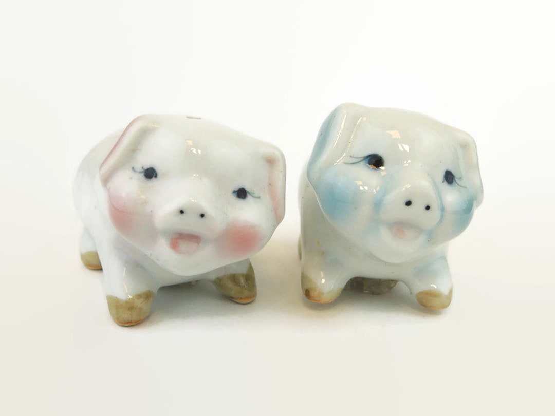 Vintage Porcelain Happy Little Pigs Piglets Salt and Pepper Shakers - Etsy