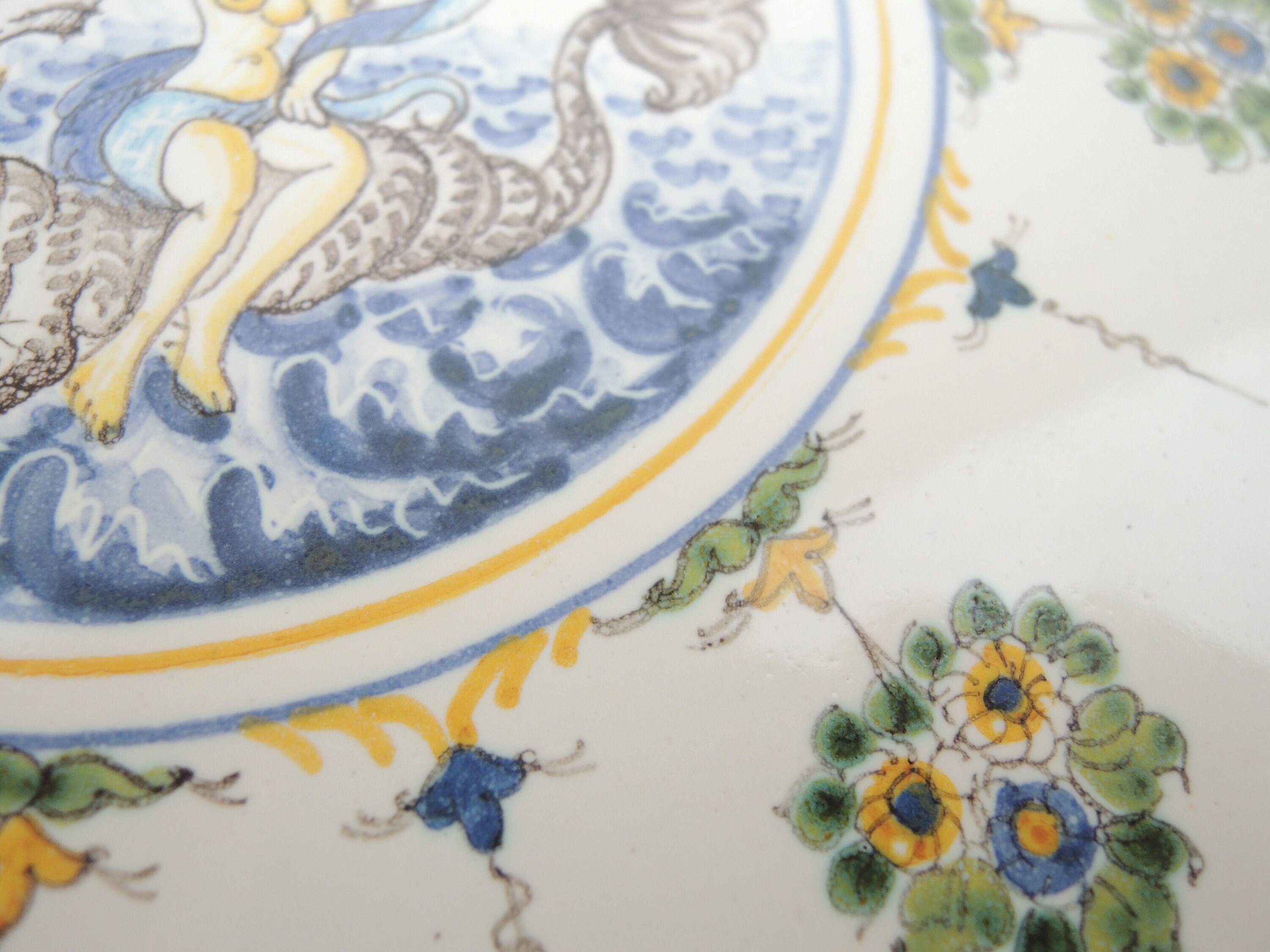 Vintage Moustiers Faience Earthenware Medallion Plate With Mythical ...