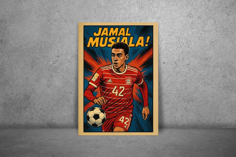 Jamal Musiala Bayern Munich Comic Book Style Poster, Football Art ...