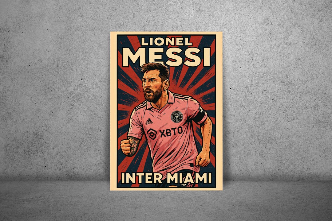 Lionel Messi Inter Miami Comic Book Style Poster, Football Art ...