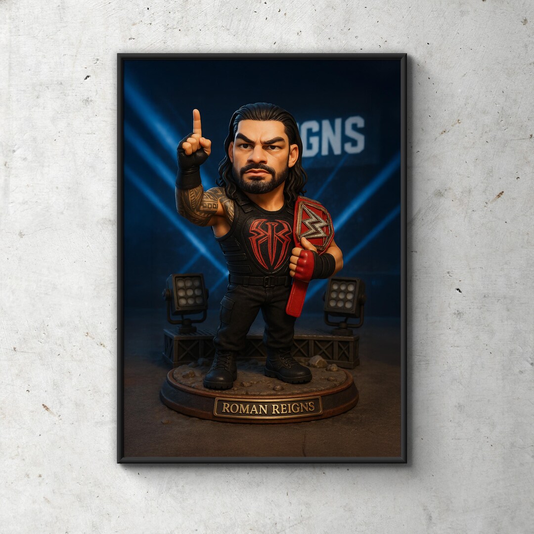 Roman Reigns 3D Figure Poster, WWE Art, Download Print Art, Printable ...