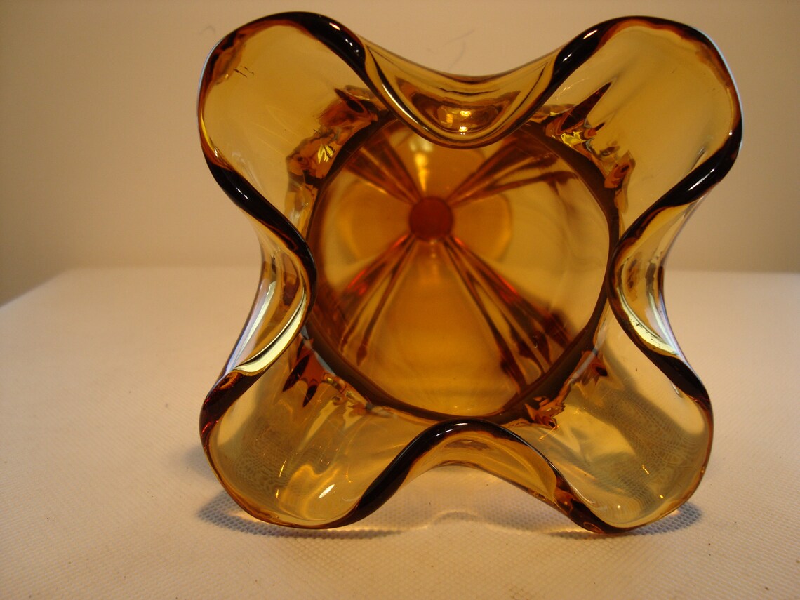 Imperial Glass Tall Amber Hand Blown Glass Vase Etsy