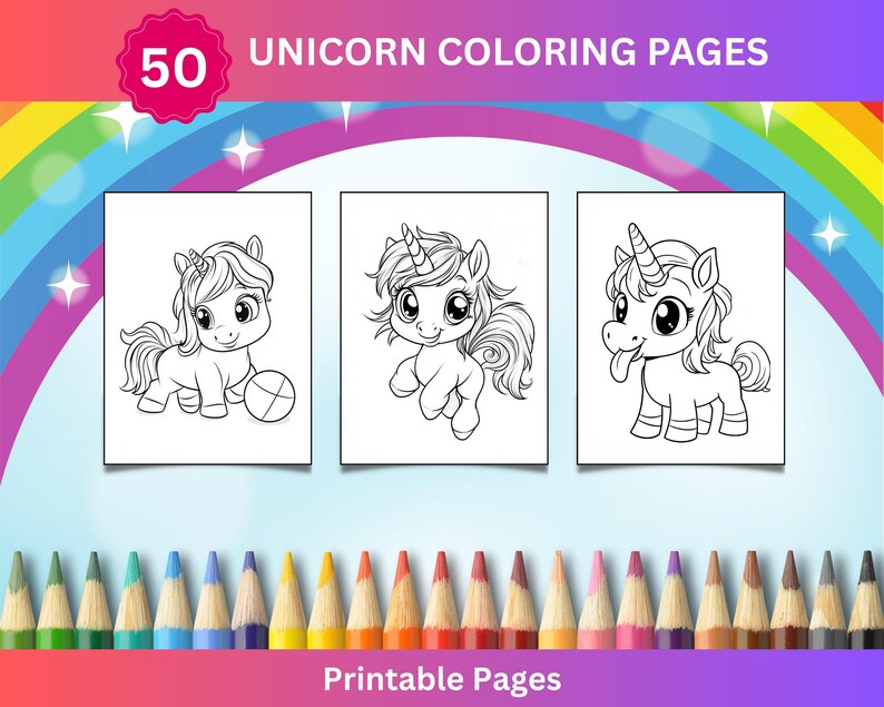 50 Easy Unicorn Coloring Pages for Kids, Toddlers & Preschoolers ...