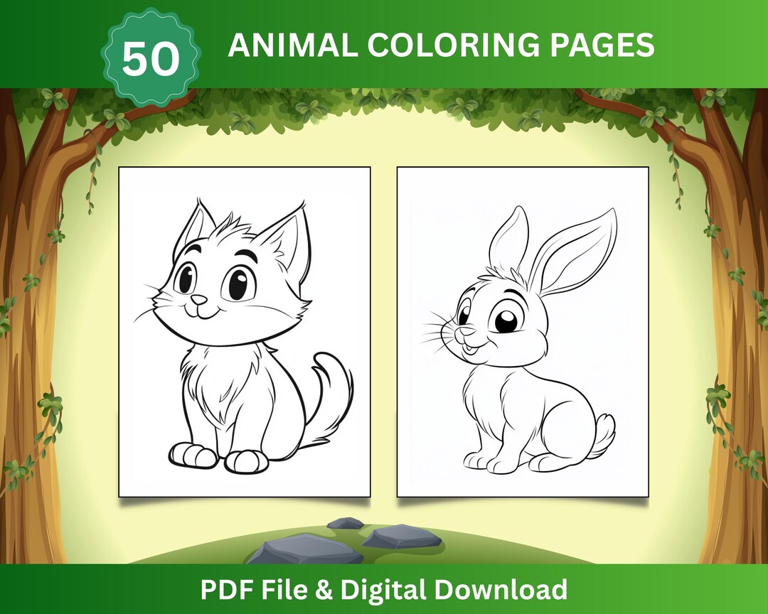 50 Easy Animal Coloring Pages for Kids, Toddlers & Preschoolers – Fun ...