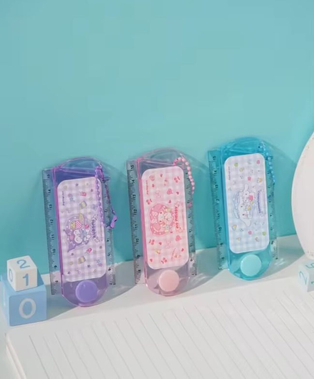 Sanrio Wonderful Everyday Mirror Ruler Cinnamoroll My Melody Kuromi ...