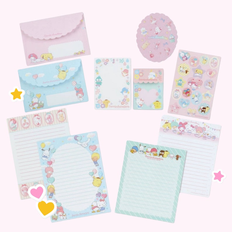 Sanrio Characters Letter Set Letter Envelope Paper Set Kawaii Anime My ...