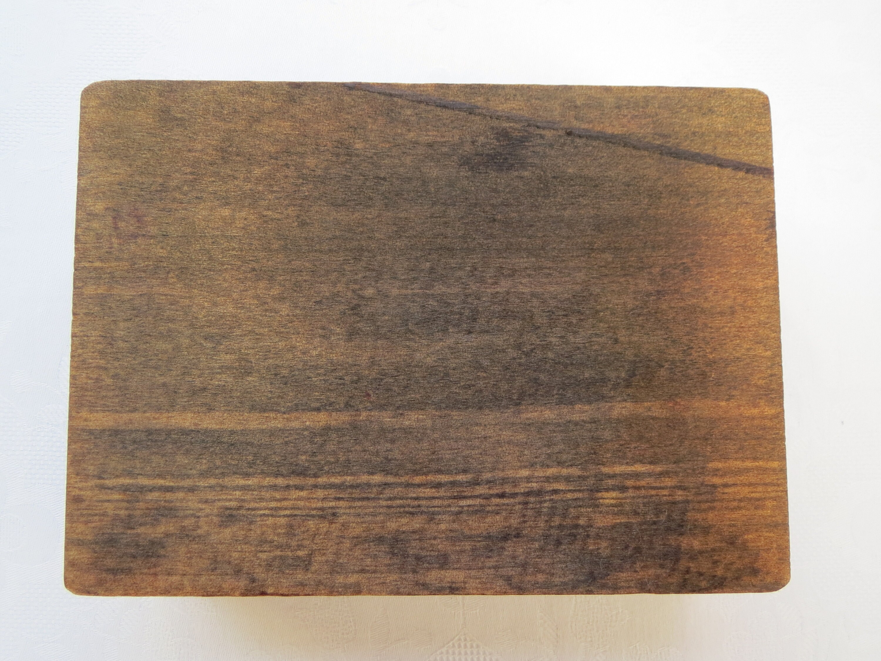 Rectangular Hinged Wooden Box With Leather Embossed Lid - Etsy